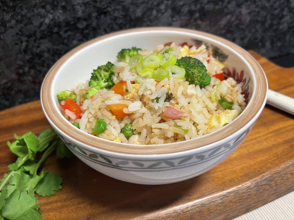 Leftover chicken fried rice